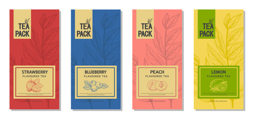 Packaging design layout template for tea Vector Image