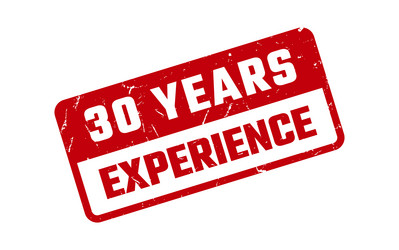 30 years experience rubber stamp Royalty Free Vector Image