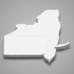 3d isometric map northeast region of united states