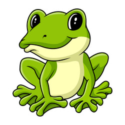 A cute cartoon frog sitting Royalty Free Vector Image