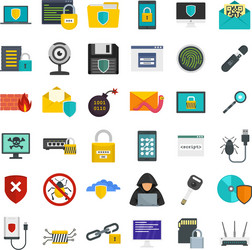 Security solid icon set Royalty Free Vector Image