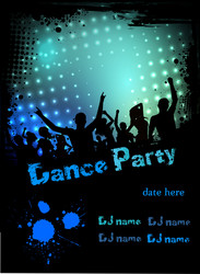 Dance party night poster background template Vector Image