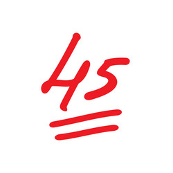 45 points test score forty five mark Royalty Free Vector
