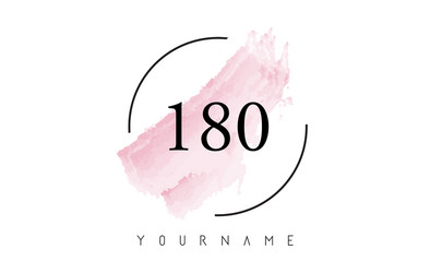Creative number 180 logo with leading lines Vector Image