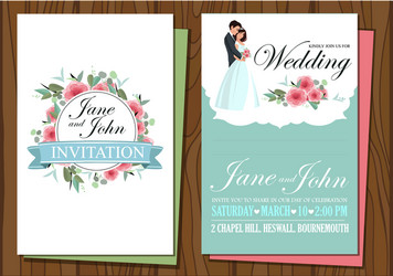 Wedding invitation card suite with daisy flower Vector Image