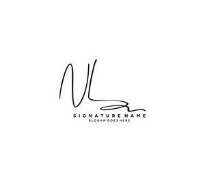 Letter nl signature logo template Royalty Free Vector Image