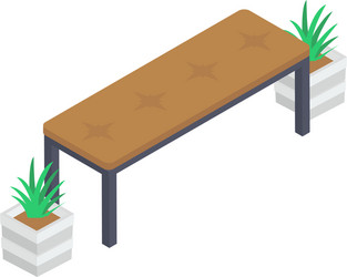 A scalable 2d icon of bench Royalty Free Vector Image