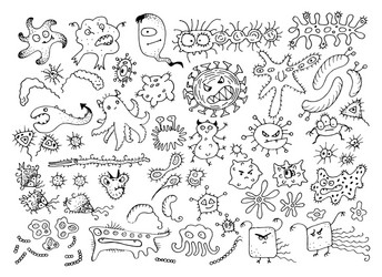Science doodle set with rocket constellation Vector Image