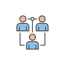 People management icon line sign for mobile Vector Image