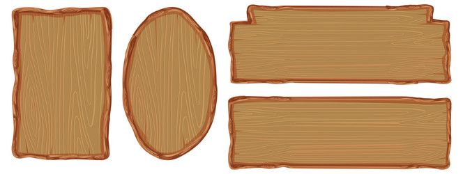 Set of different wooden sign boards Royalty Free Vector