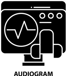 Audiogram examination icon black sign Royalty Free Vector