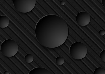 Abstract black circle made of paper rectangles Vector Image