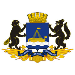 Flag tyumen in russian federation Royalty Free Vector Image