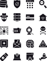 Cyber security concept data routers icon line Vector Image
