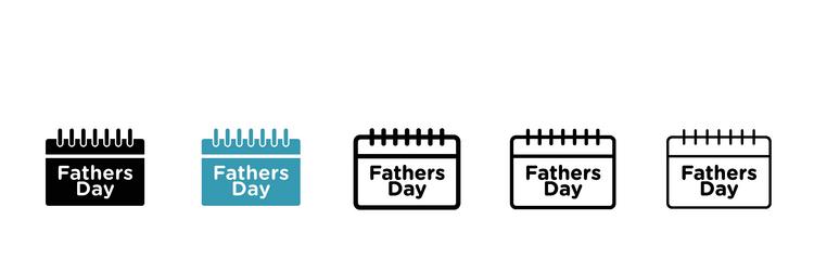 Fathers day calendar icon set father month Vector Image