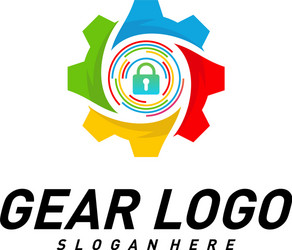 Gear with key logo design template mechanic Vector Image