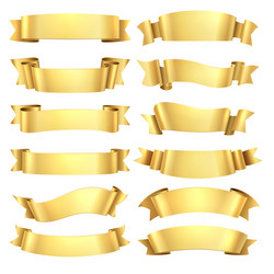 Gold ribbon Royalty Free Vector Image - VectorStock