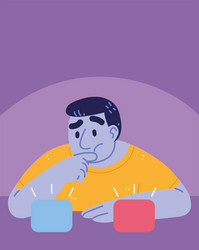 Man difficult choice concept Royalty Free Vector Image