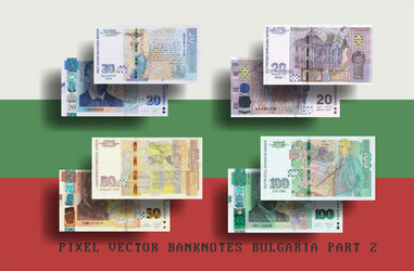Mosaic pixel banknote of the european union 100 Vector Image
