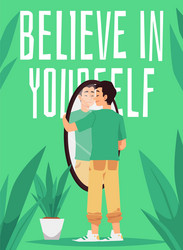 Be yourself banner or poster with confident young Vector Image
