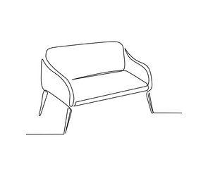 Continuous one line drawing of modern work chair Vector Image