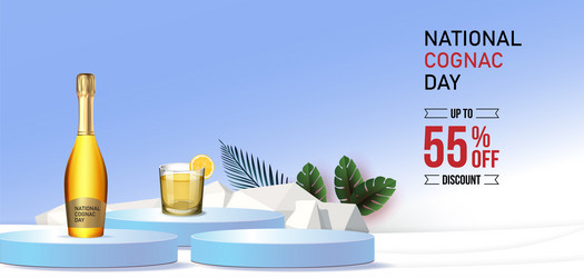 National cognac drink day badge Royalty Free Vector Image