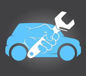 Auto repair symbol golden Royalty Free Vector Image