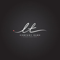 Initial letter lt logo - handwritten signature Vector Image