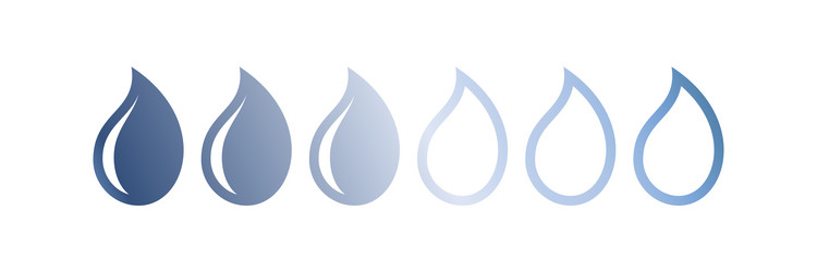 Absorption icons water drops absorb layer symbols Vector Image