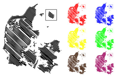 Denmark Map Black Contour Vector Images (over 270)
