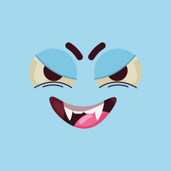 Isolated cute evil happy facial expression Vector Image