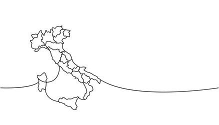 Map of italy one line colored continuous drawing Vector Image