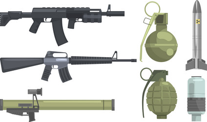 Modern assault weapons Royalty Free Vector Image