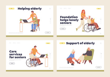 People refuse landing page template set Royalty Free Vector