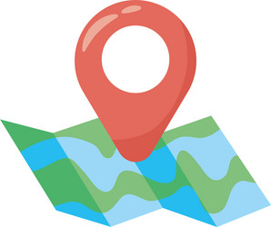 Pin location in paper map Royalty Free Vector Image