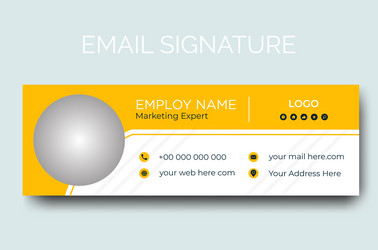 Professional email signature template Royalty Free Vector