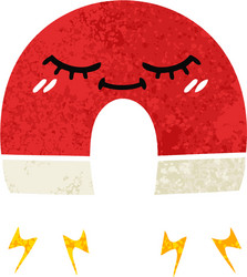 Retro style cartoon magnet Royalty Free Vector Image