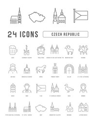 Set of linear icons prague Royalty Free Vector Image