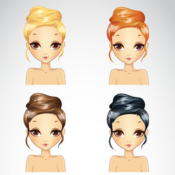 Casual short hair style set Royalty Free Vector Image