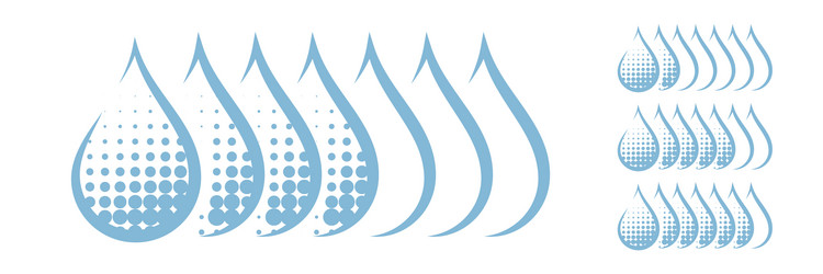 Absorption icons water drops absorb layer symbols Vector Image