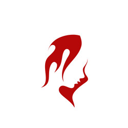 Fire face woman design Royalty Free Vector Image