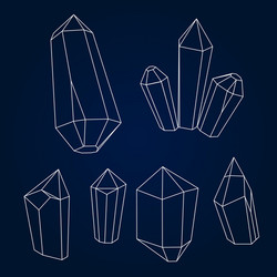 Set of geometric crystals shapes Royalty Free Vector Image