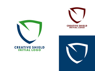 Simple shield flat logo template shielding icon Vector Image