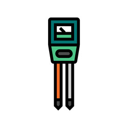 Soil ph meter garden tool line icon Royalty Free Vector