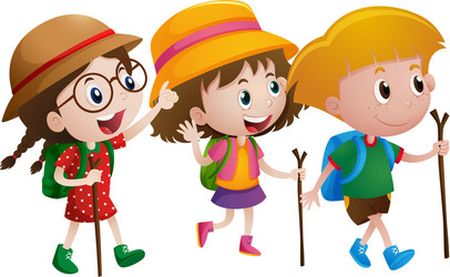 Three kids Royalty Free Vector Image - VectorStock