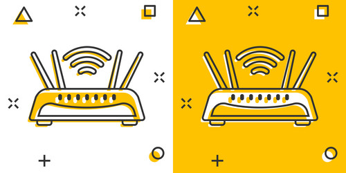 Wifi router icon in comic style broadband cartoon Vector Image