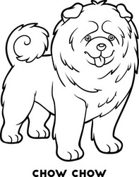 Coloring book dog breeds chow Royalty Free Vector Image