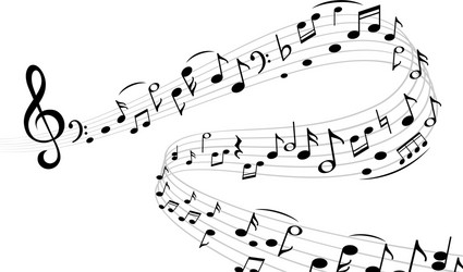 Music notes flowing musical note key composition Vector Image