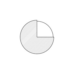 Pie chart thin line icon diagram chart hand Vector Image