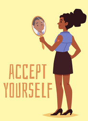 Concept self acceptance and body positive a set Vector Image